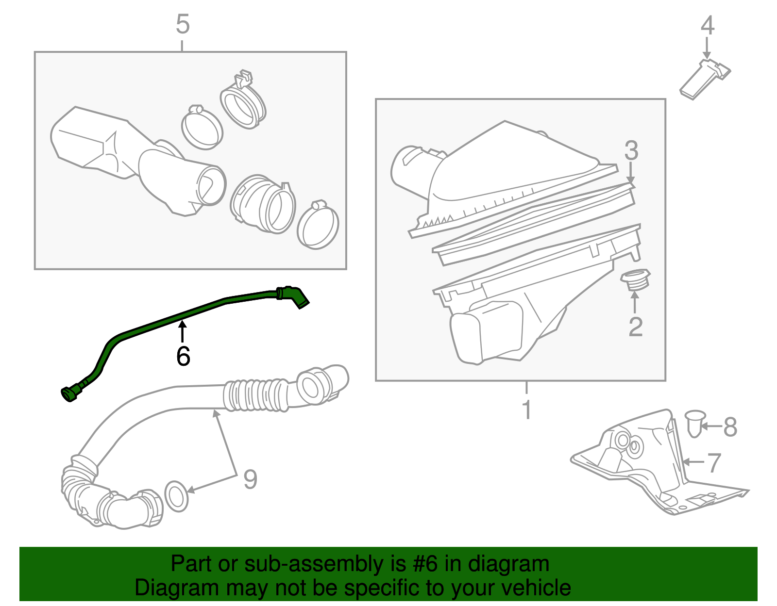 2013-2015 Cadillac Positive Crankcase Ventilation (PCV) Tube 12630867 ...