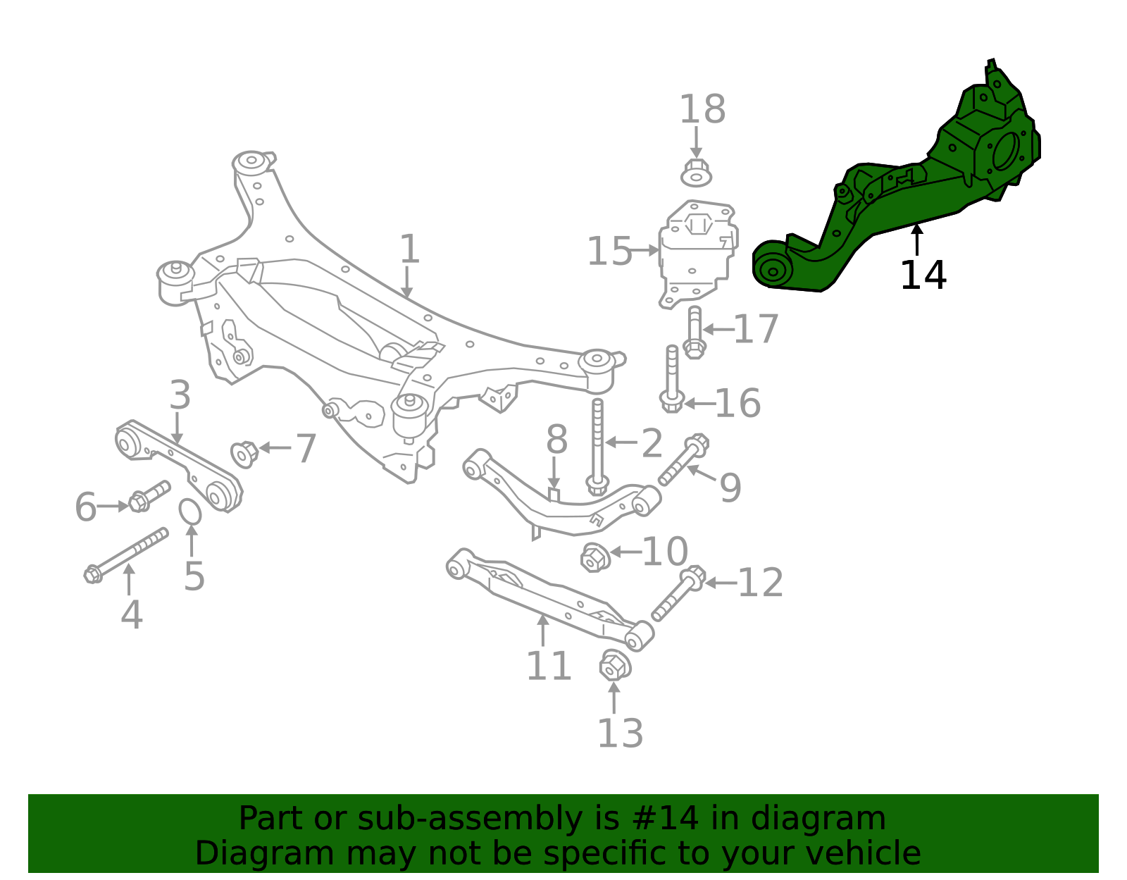 2011-2017 Nissan Juke Trailing Arm 55502-1KD0A | Nissan Parts Central
