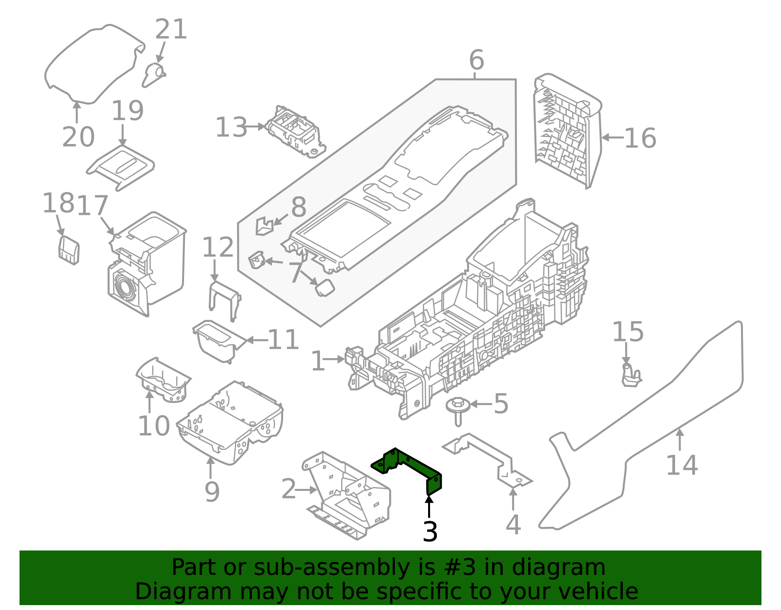 LR038102 - Rear Console Center Bracket 2013-2022 Land Rover Range Rover ...