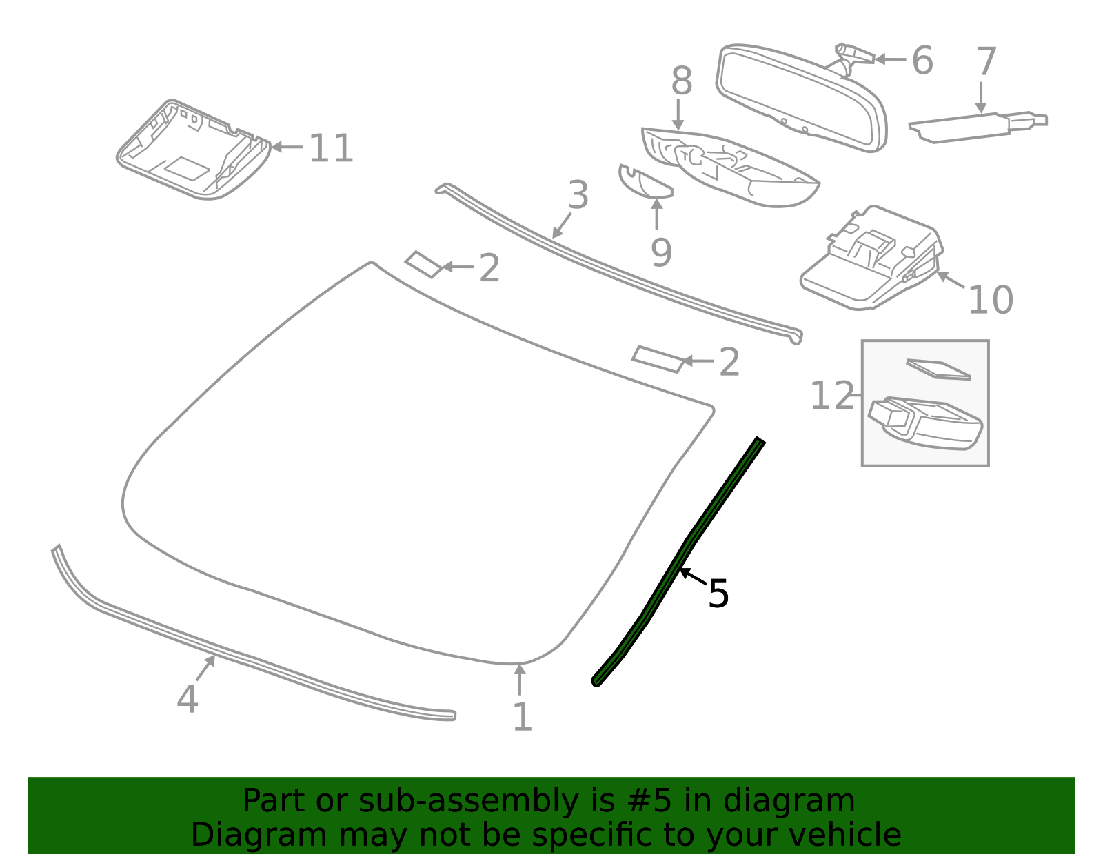 73125-TEA-T01 - 2017-2021 Honda Civic - Molding Front Windshield Side ...