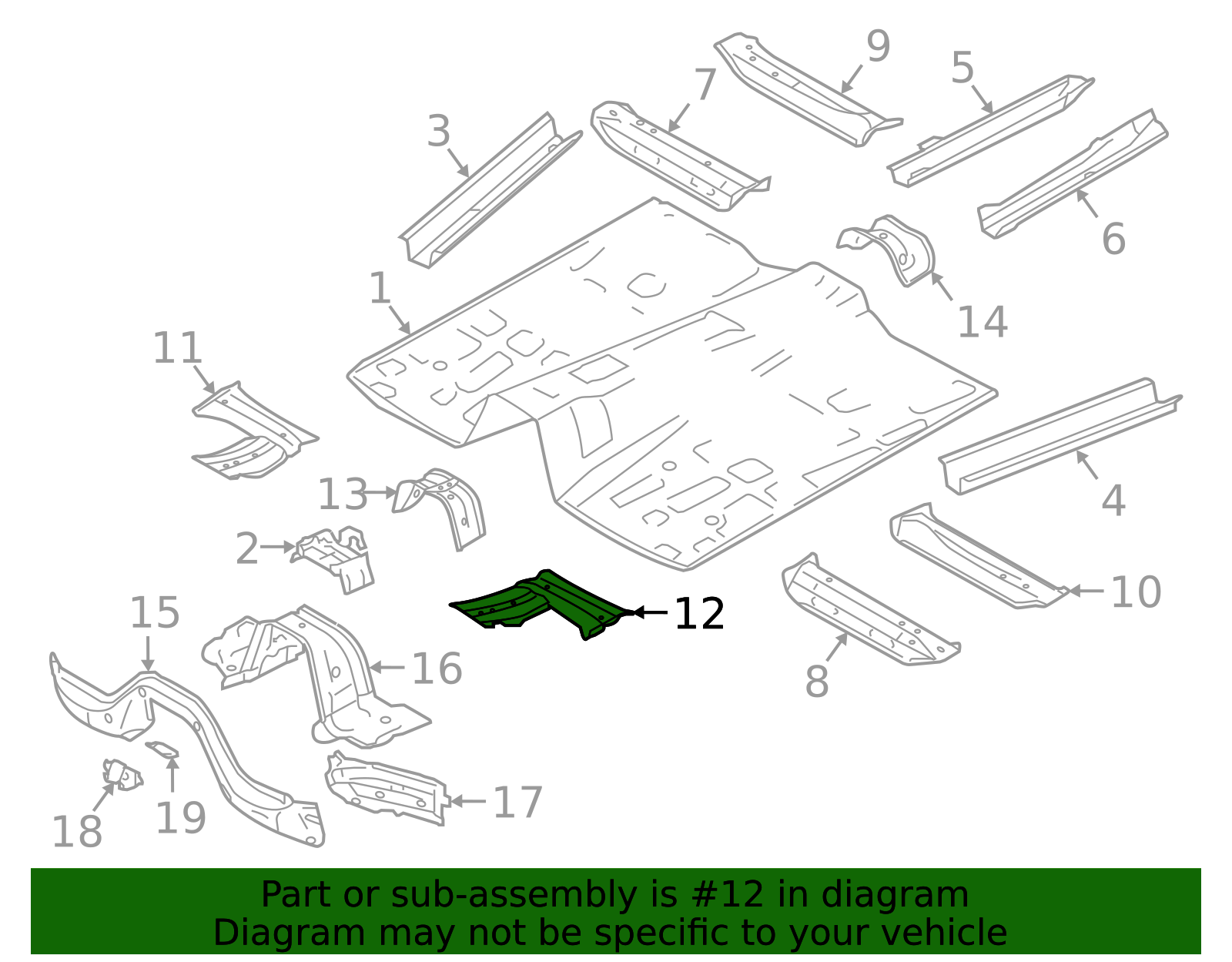 2019-2025 Subaru Ascent Front Frame 52150XC01A9P | Subaru Parts Guys