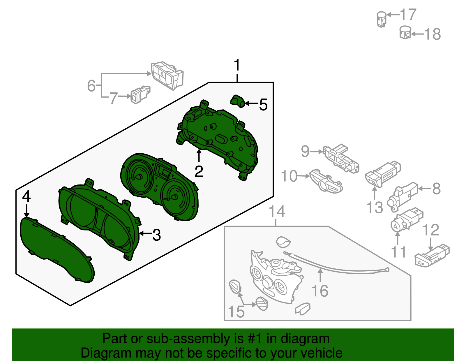 94001-1R040 - 2012 Hyundai Accent - Cluster Assembly | Hyundai Parts ...