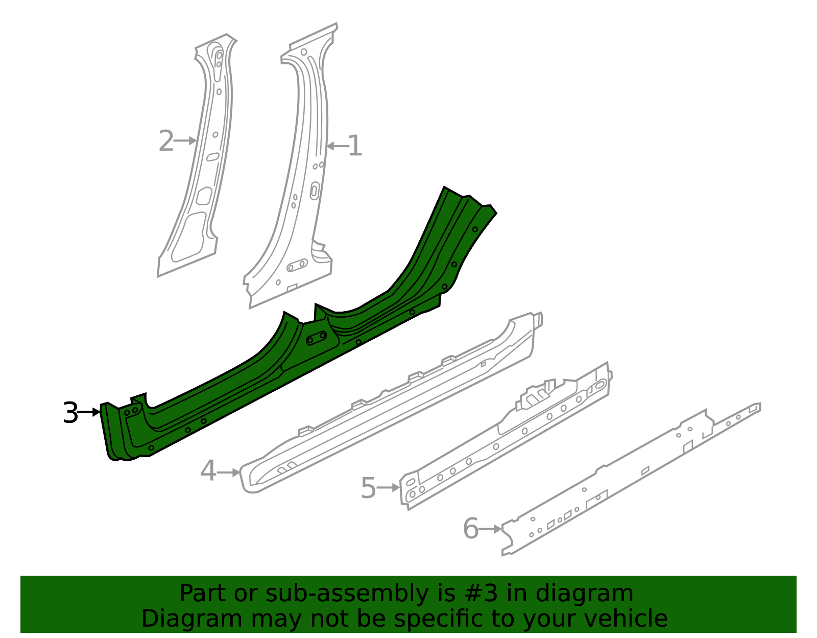 2019-2025 Volvo Sill - Passenger Side (RH) 32310039 | TascaParts.com
