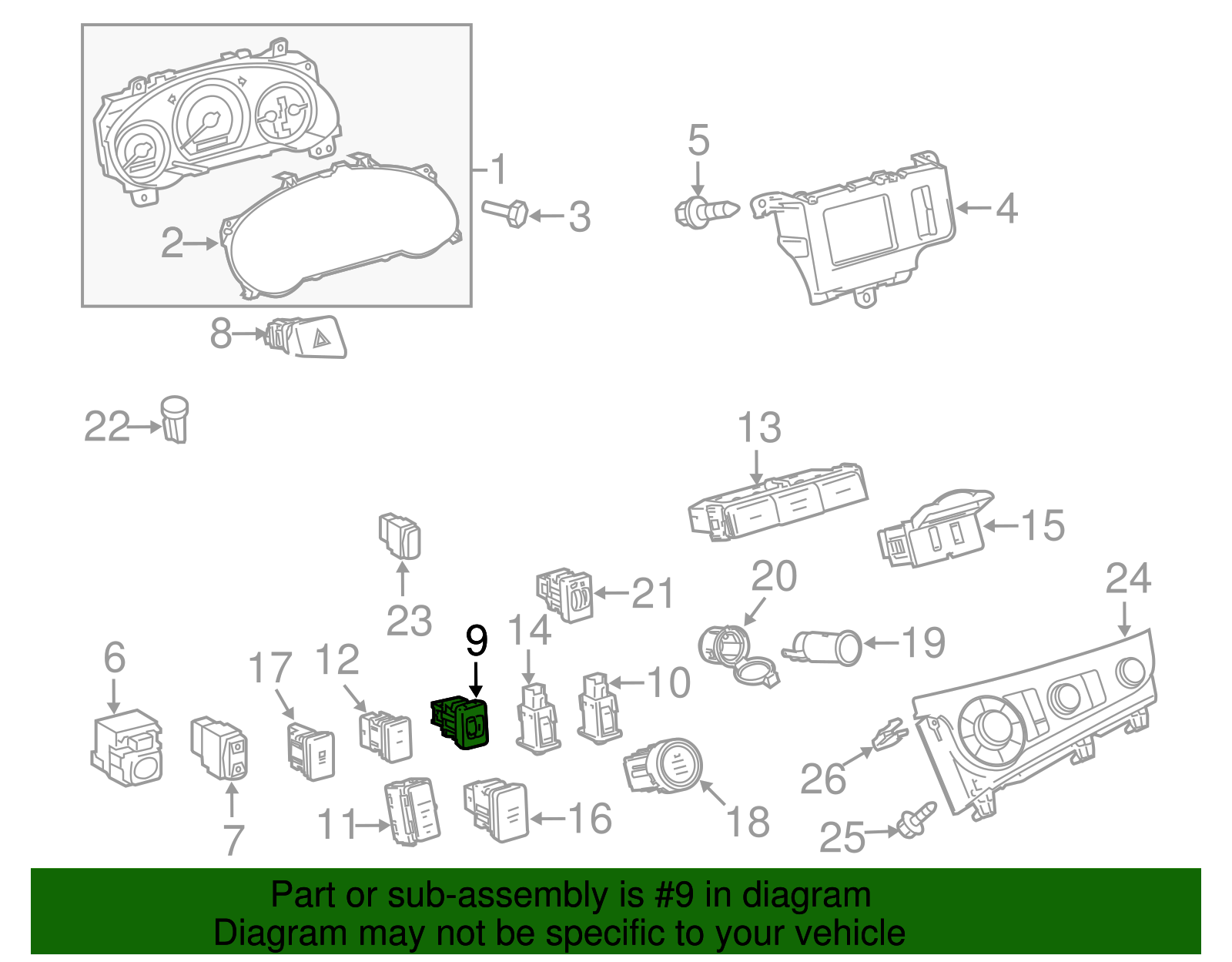 2011-2014 Toyota Sienna Switch 84152-08010 | Toyota Parts Center