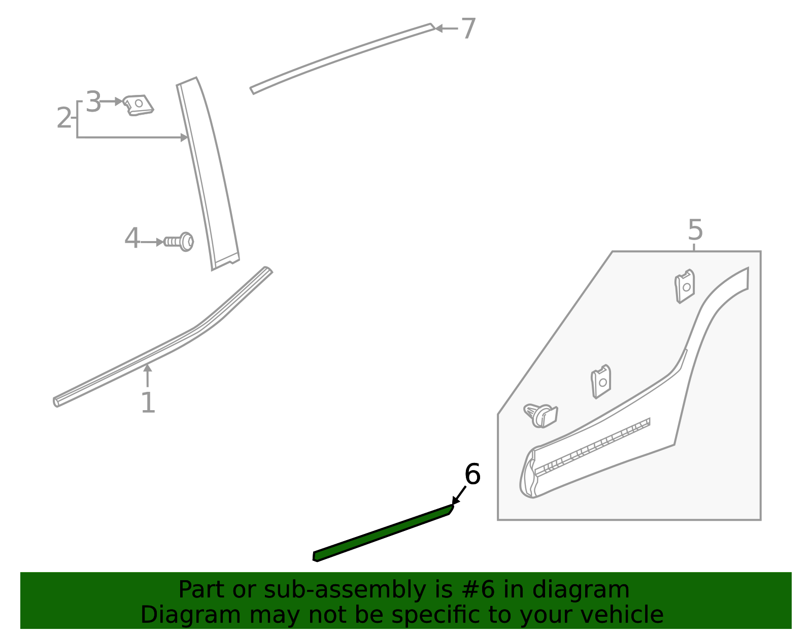 84538084 - Black Rear Driver Side Door Molding 2018-2024 GMC Terrain ...