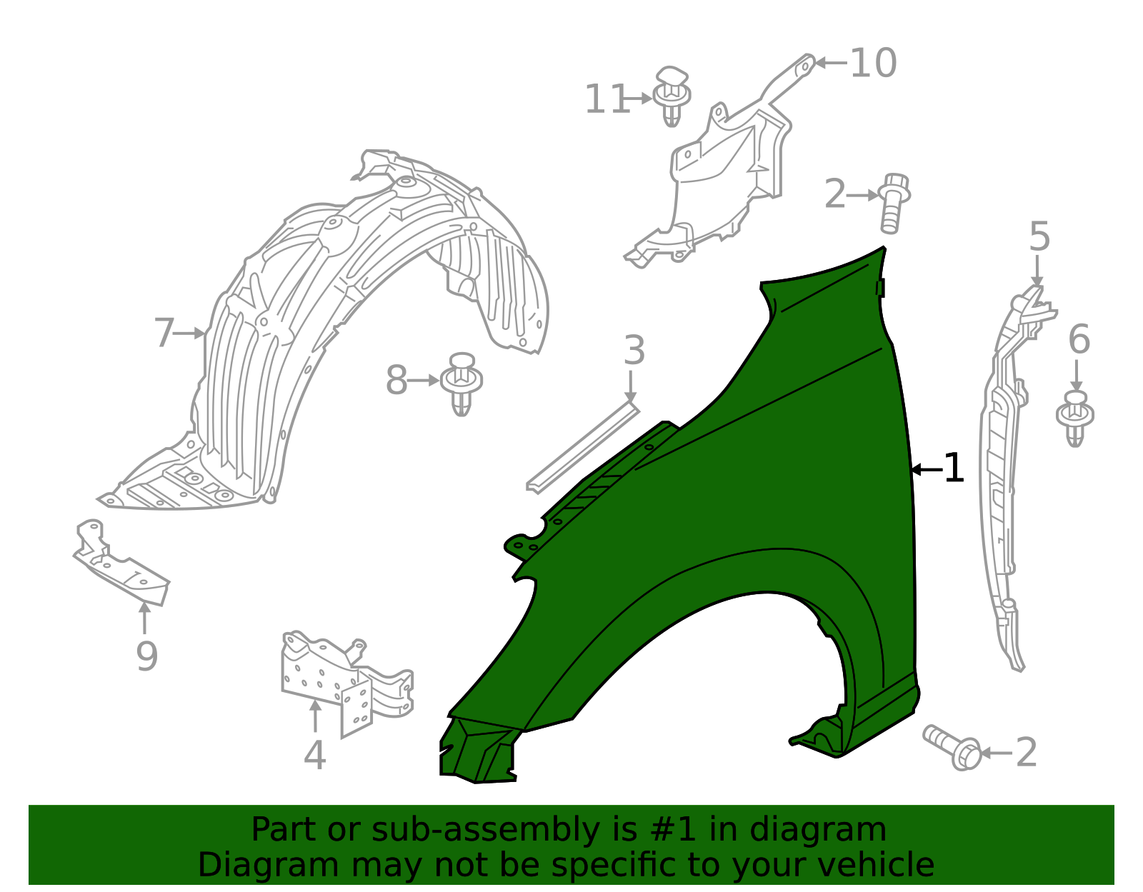 2016-2020 Toyota Fender 53812-WB002 | Dalton Toyota Parts