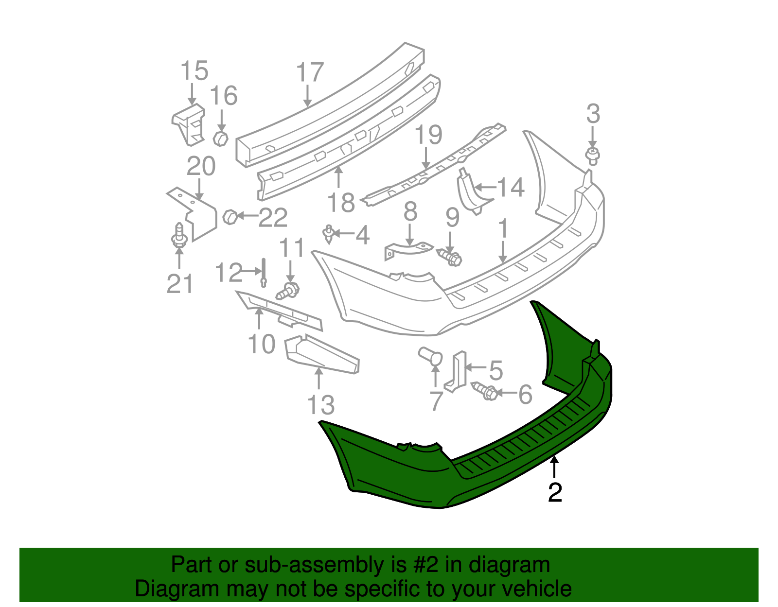2005-2009 Subaru Outback Bumper Cover 57704AG11A | Subaru Parts Shop