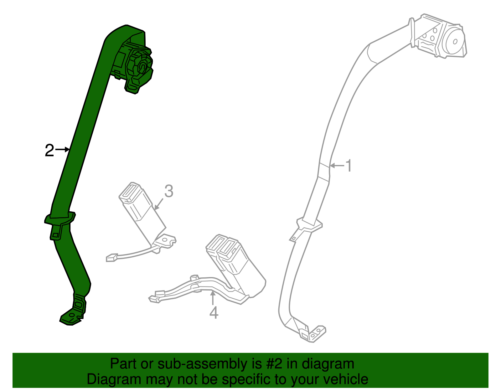 2018-2019 Chevrolet Volt Center Belt Assembly 19356307 | Capital Chevy ...