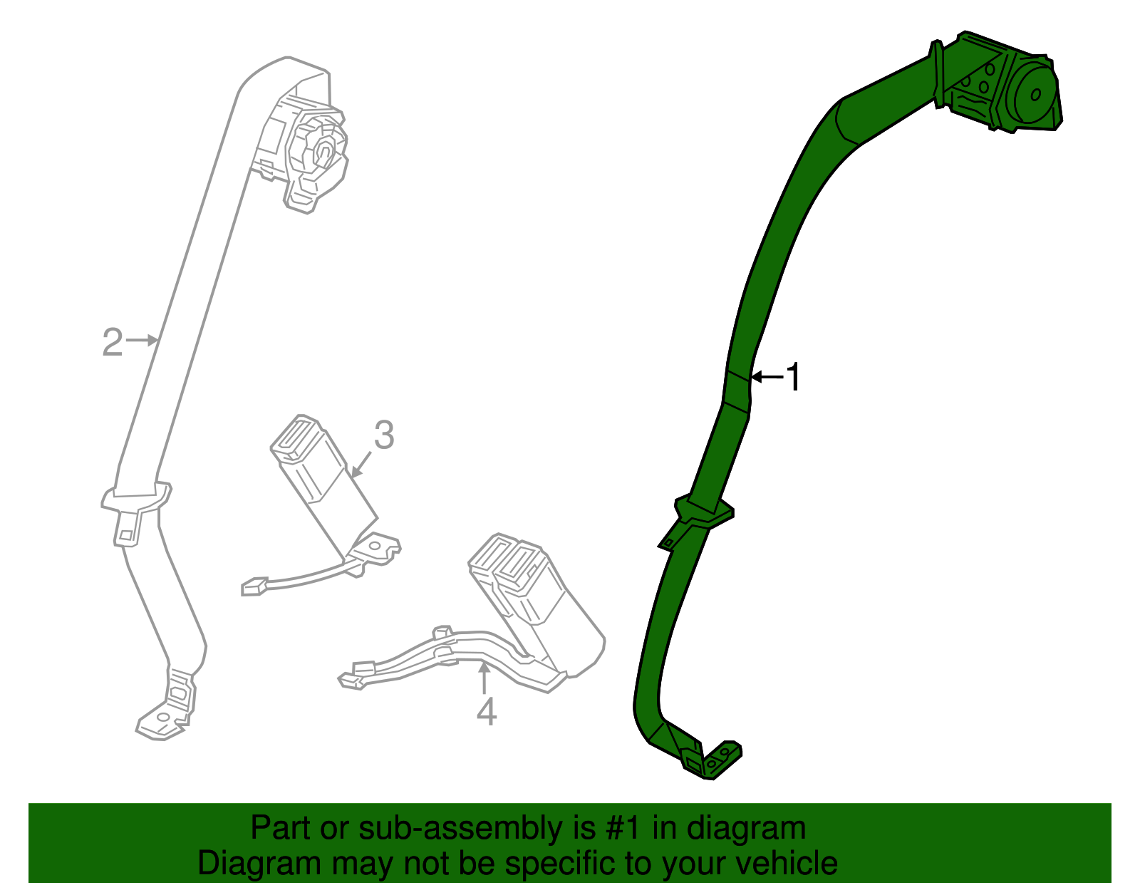 2018-2019 Chevrolet Volt Lap & Shoulder Belt 84529285 | Courtesy Parts
