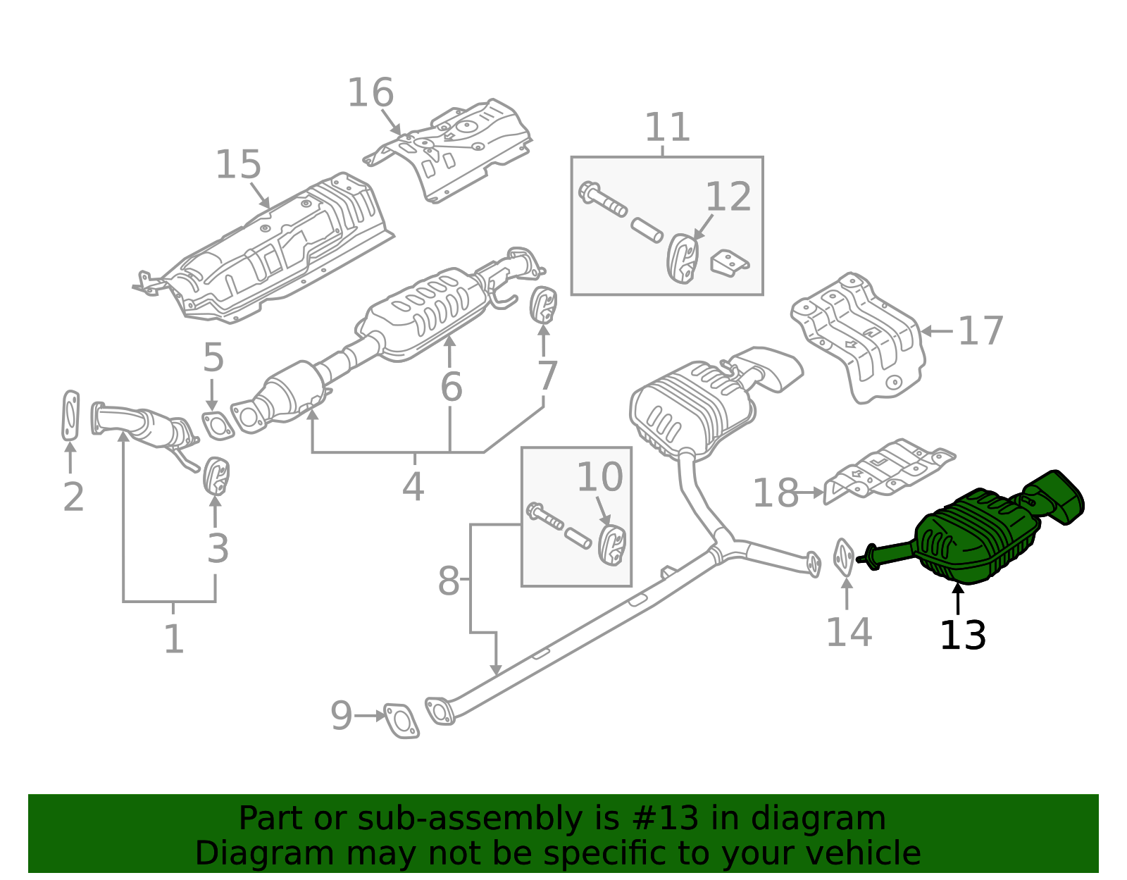 2018-2019 Hyundai Sonata Rear Muffler 28710-C1570 | QuirkParts