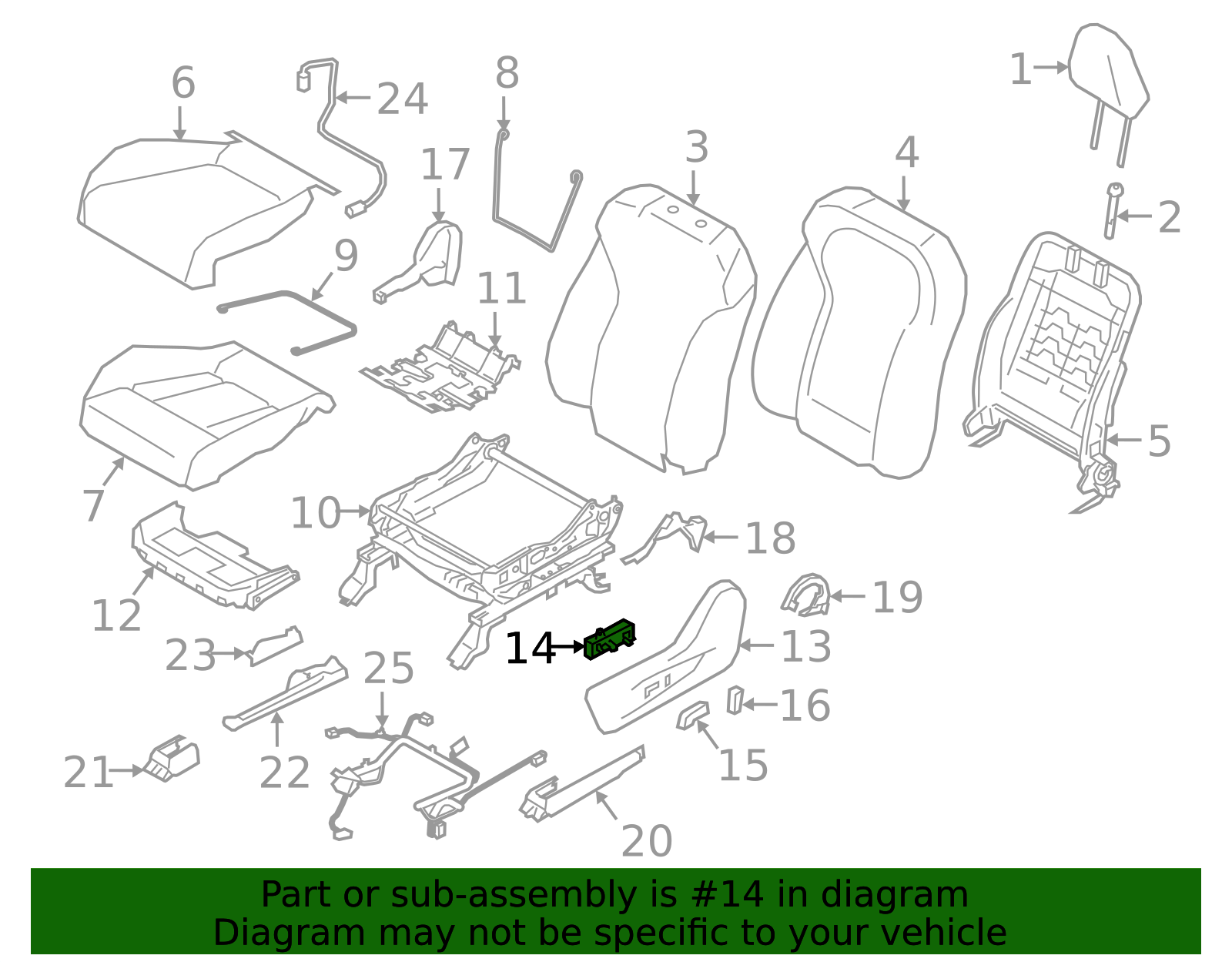 2019-2025 Subaru Seat Switch 64176FL030 | Subaru Parts Guys