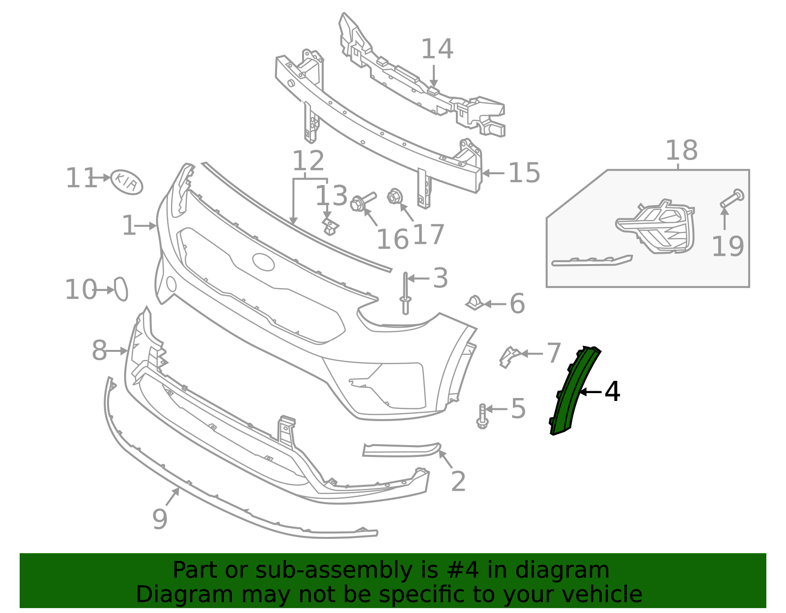 86557-Q4000 - Outer Molding 2019-2022 Kia Niro EV | Kia.Parts Store