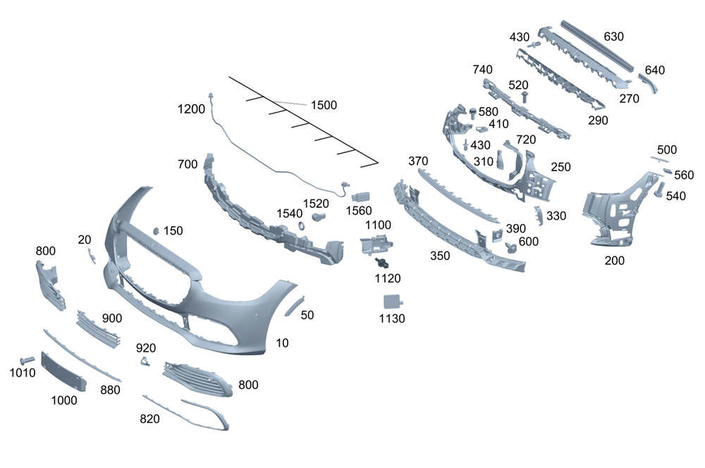 223-885-63-04 - Basic Carrier, Bumper 1991-2025 Mercedes-Benz ...
