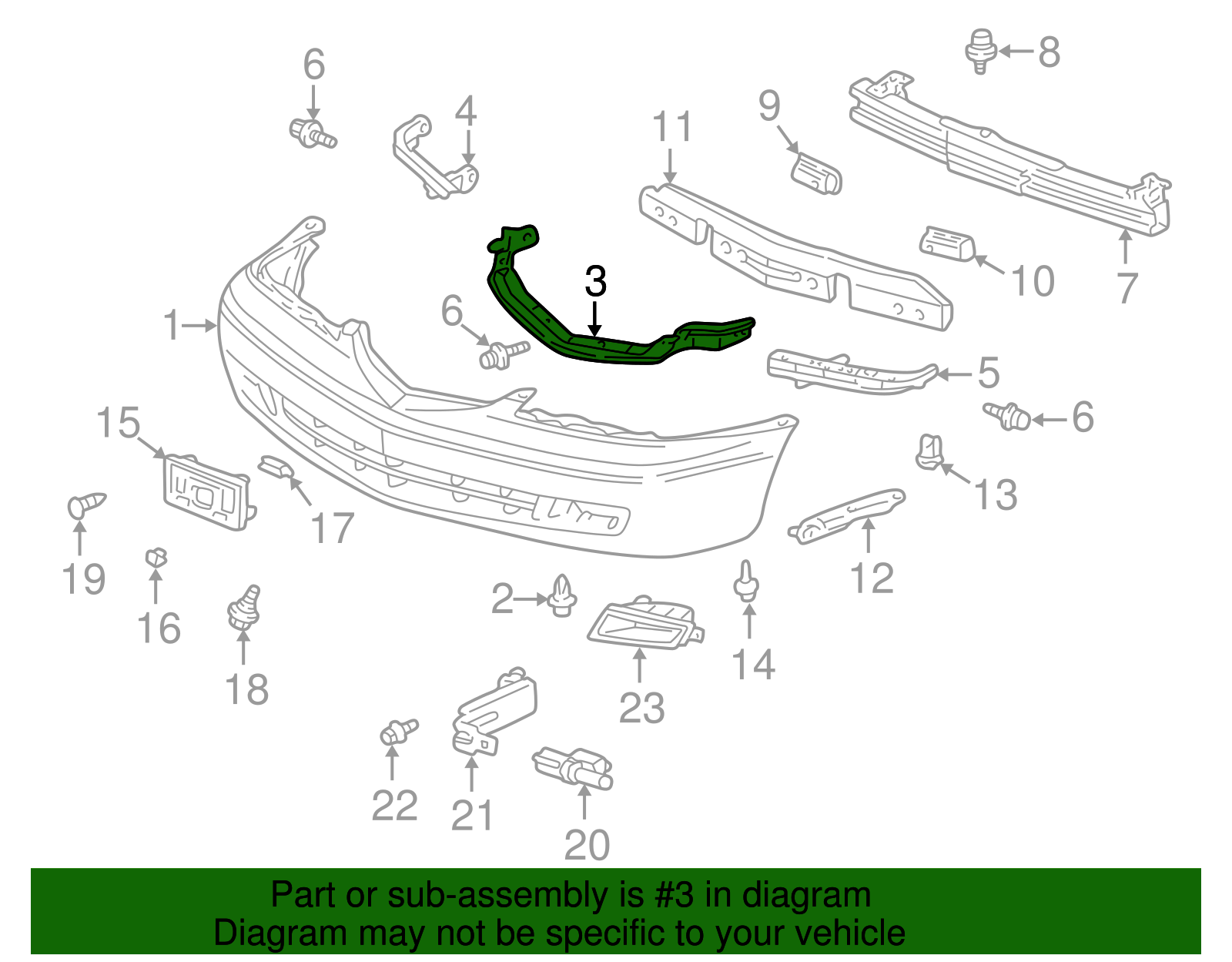 71140-S3M-A00 - 2001-2003 Acura CL - Beam, Front Bumper Center (Upper ...