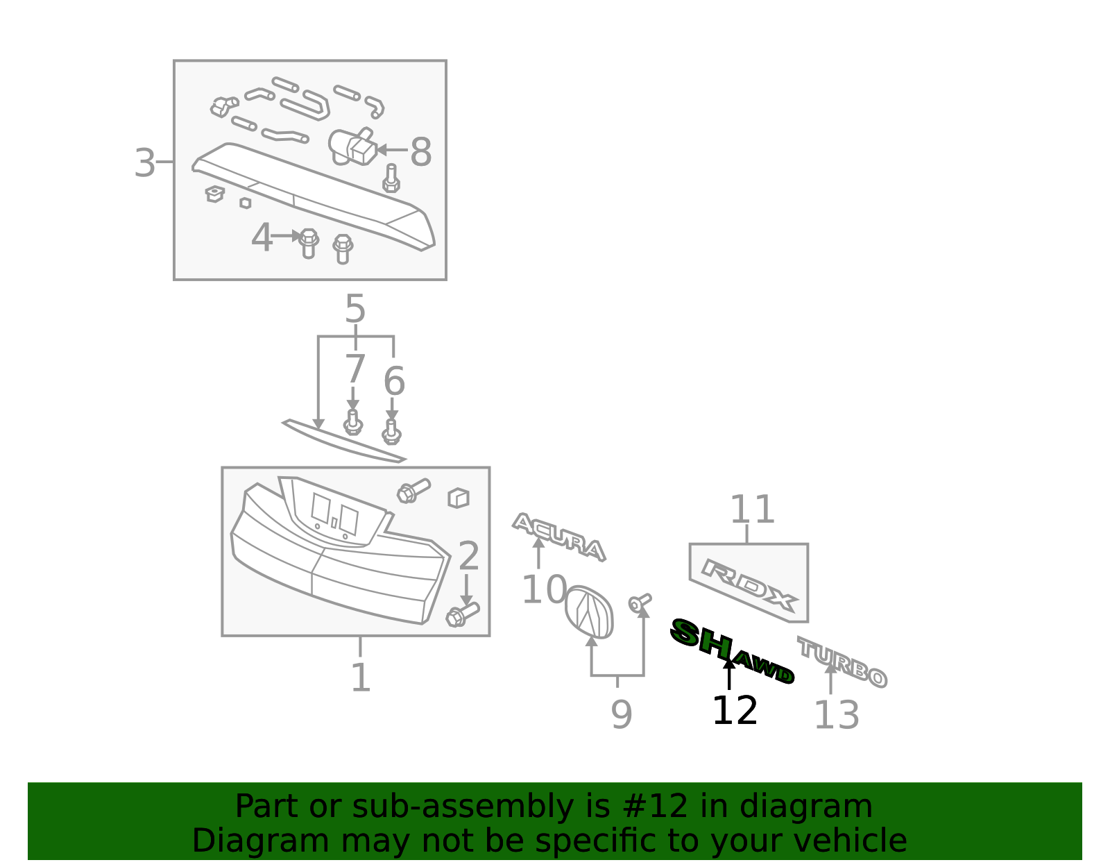 Acura 75719SJAA01 OEM Replacement Part | AutoNation Parts