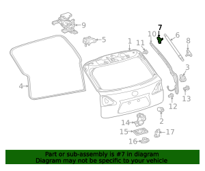 68945-0E010 - Lift Cylinder Upper Bracket - 2010-2015 Lexus RX350 | My ...