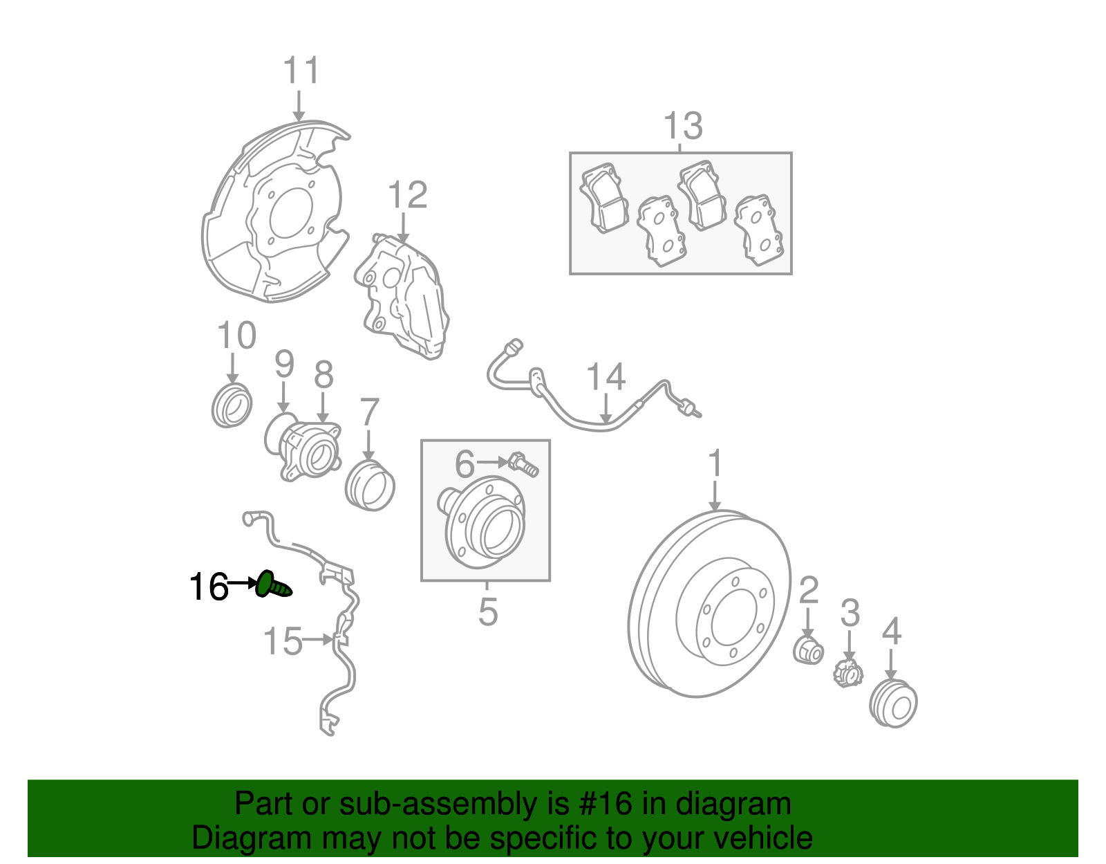 2003-2024 Toyota ABS Wheel Speed Sensor (Left, Front, Rear) 89543-04020 ...