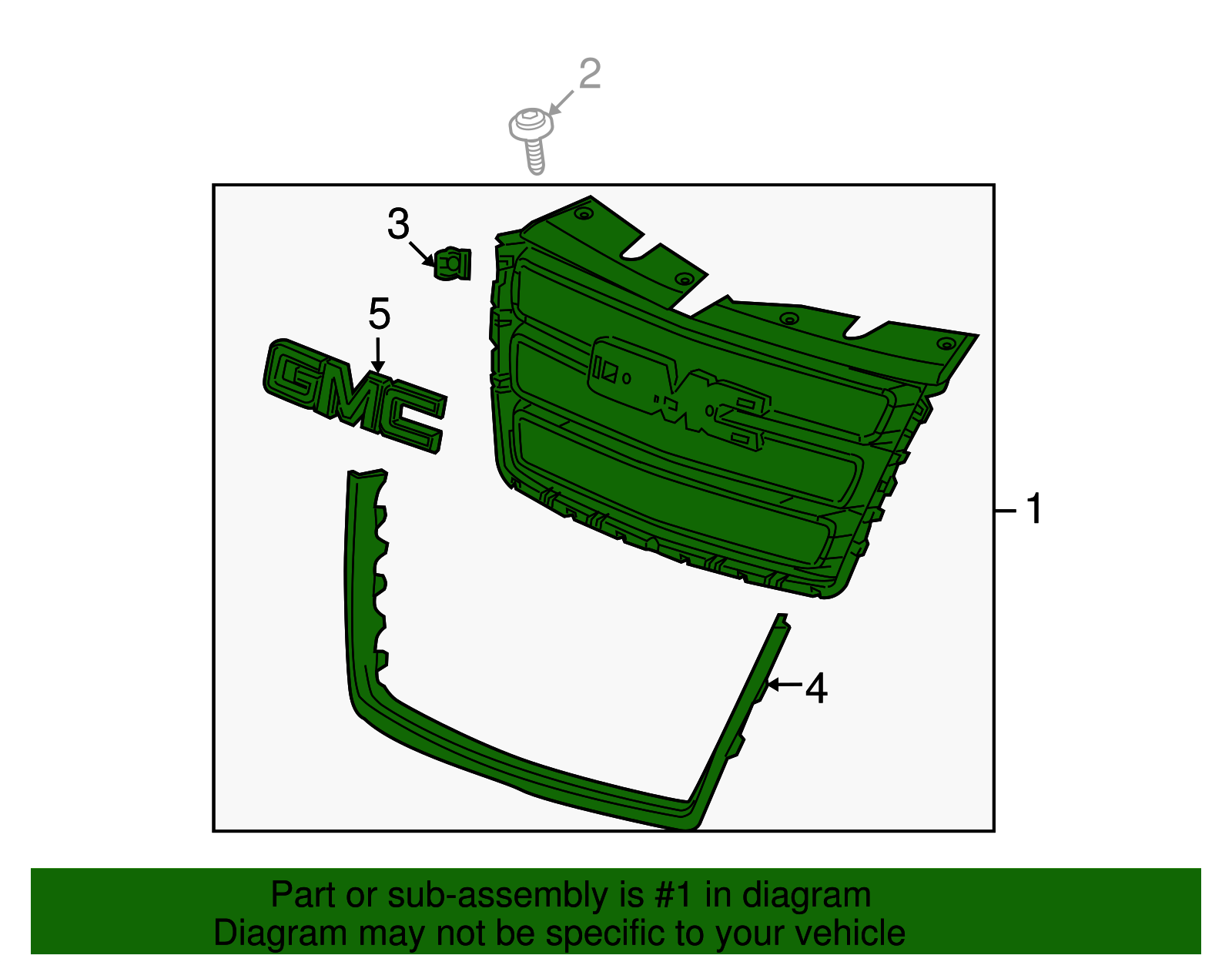 22764302 - 2010-2015 GMC Terrain - Chrome Grille Assembly with GMC Logo ...