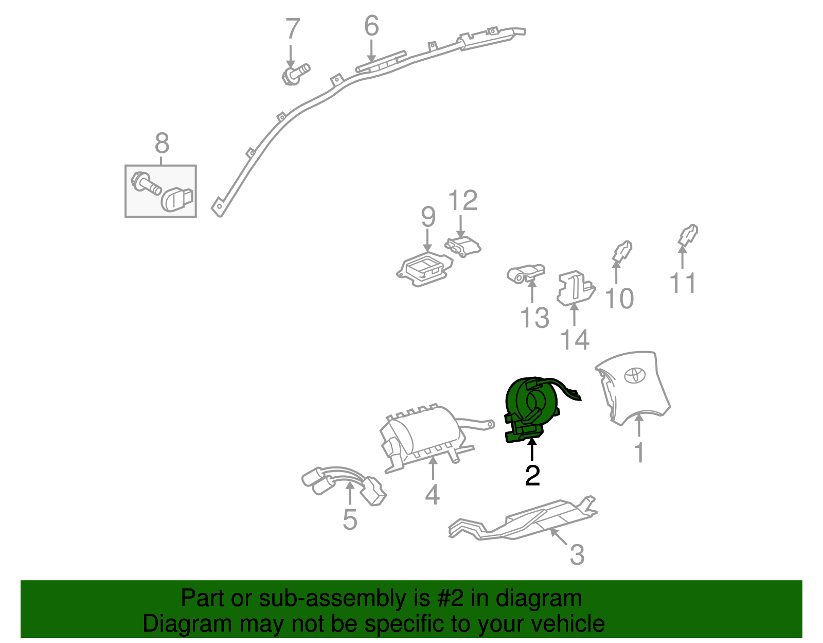 84307-0T010 - Clock Spring 2009-2015 Toyota Venza | Toyota San Diego Parts