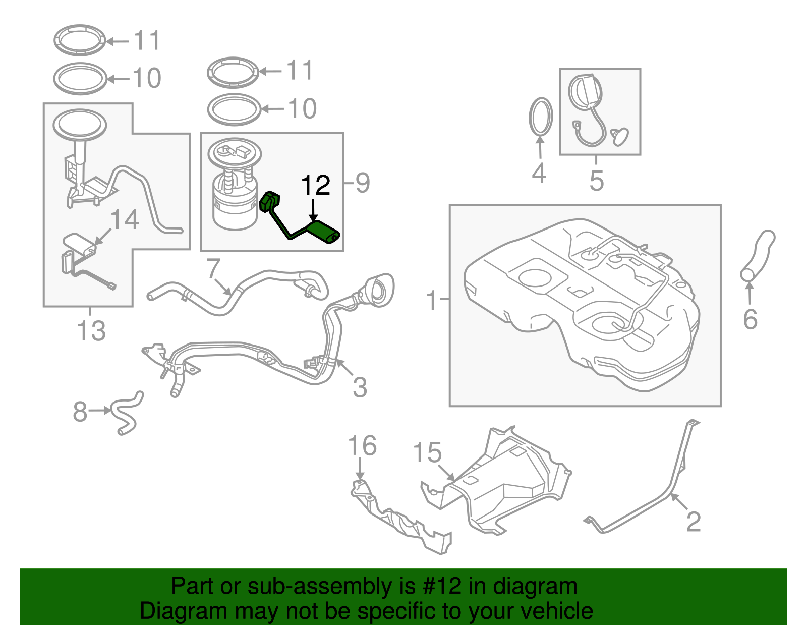 2009-2014 Nissan Murano Fuel Gauge Sending Unit 25060-1AA0D | Scott ...