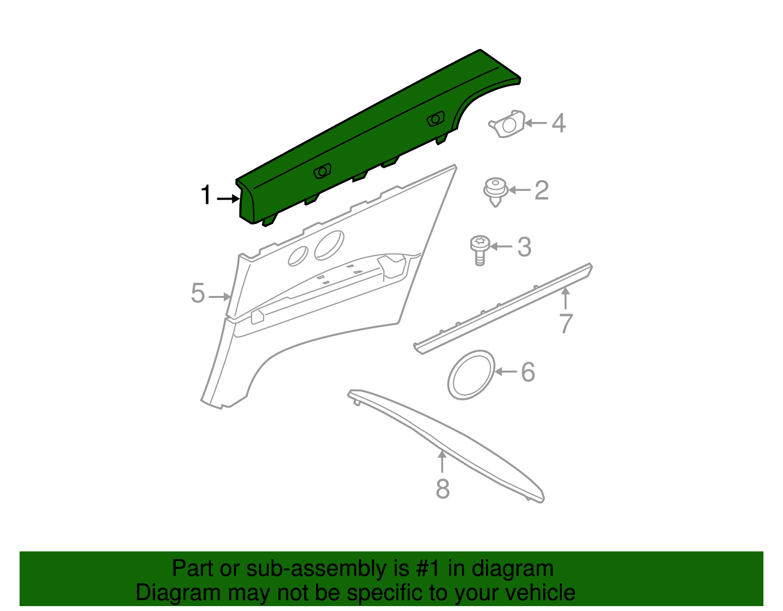 51439150926 - 2007-2013 BMW Upper Quarter Trim (51-43-9-150-926) | BMW ...