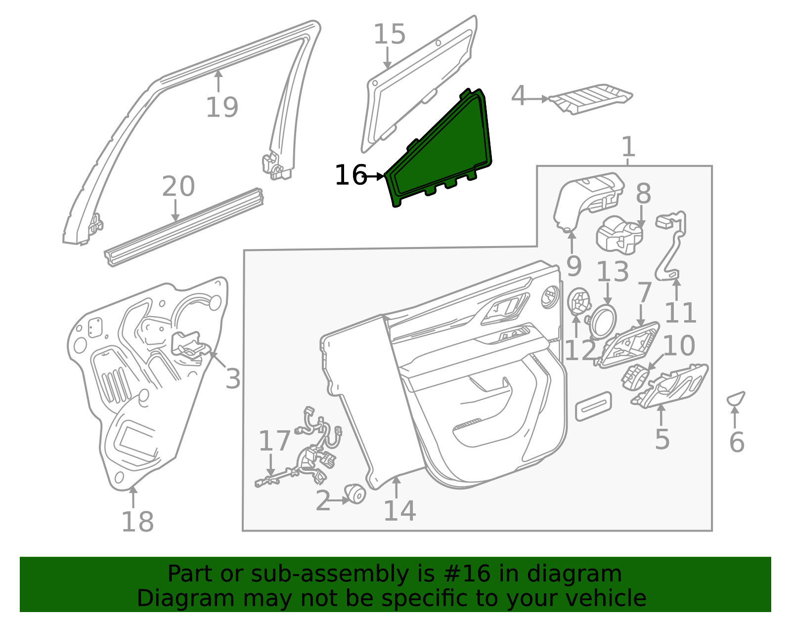 2021-2025 GM Rear Side Door Insulator 84367401 GM | GMPartsDirect.com
