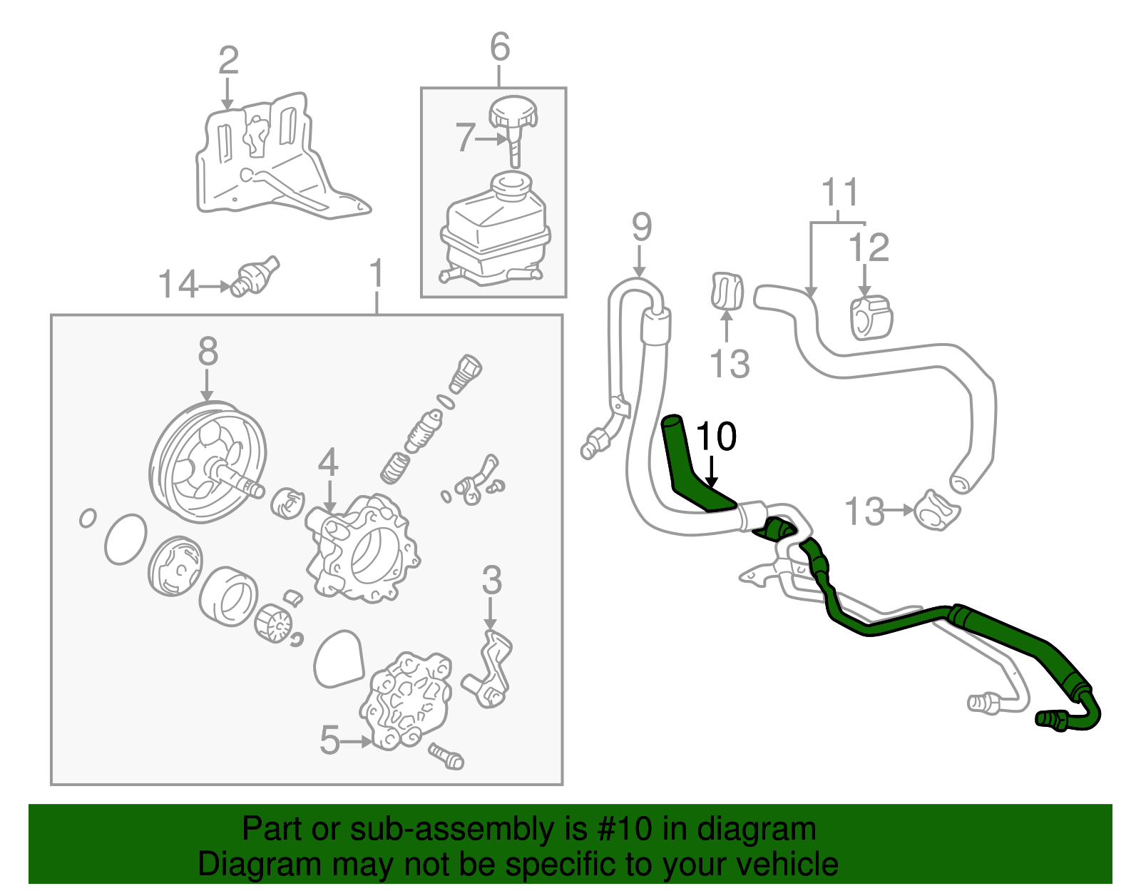 2000-2005 Toyota Celica Power Steering Hose 44406-20810 | Toyota Parts ...