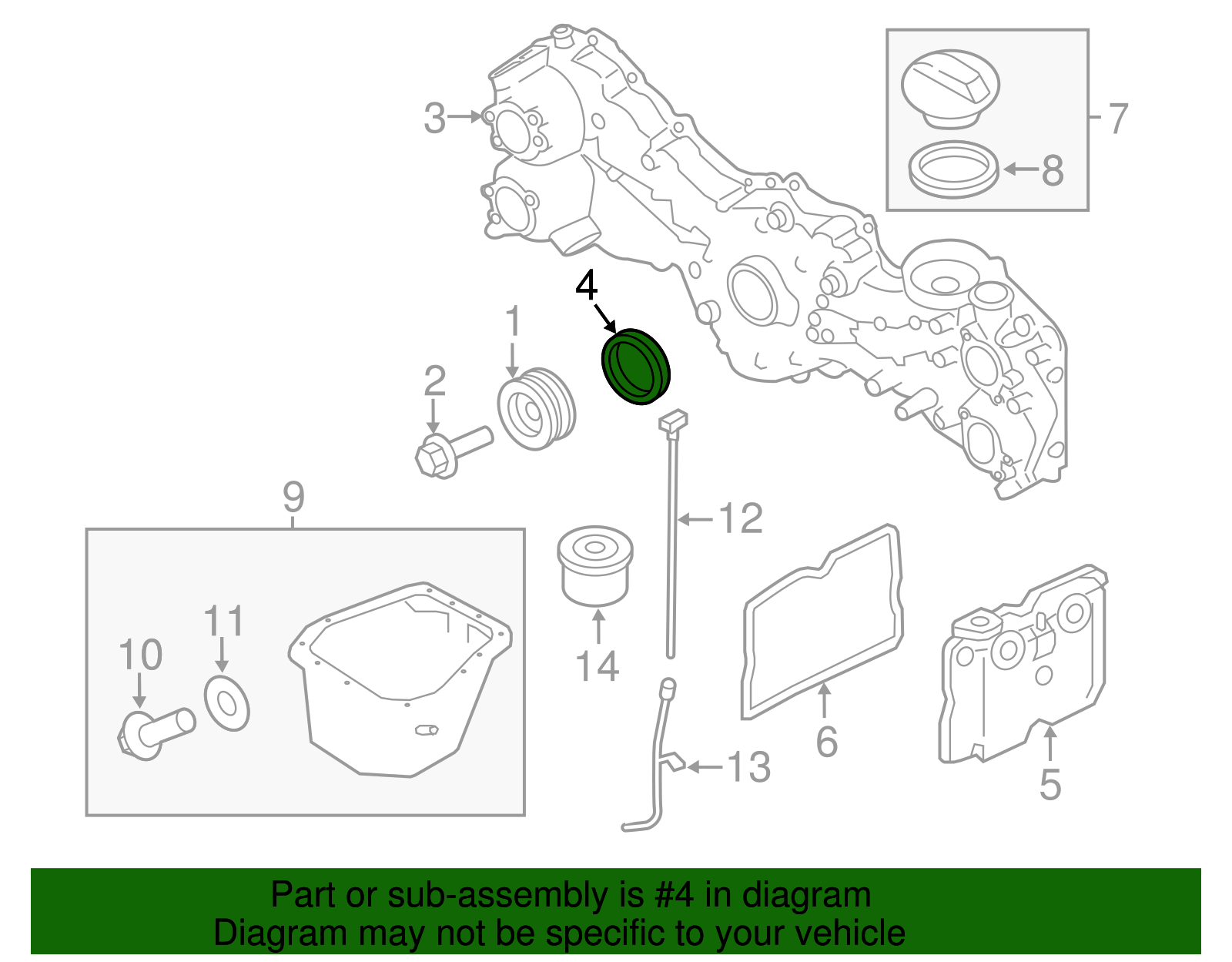 2011-2024 Subaru Engine Timing Cover Gasket 806912190 | OEM Parts Online