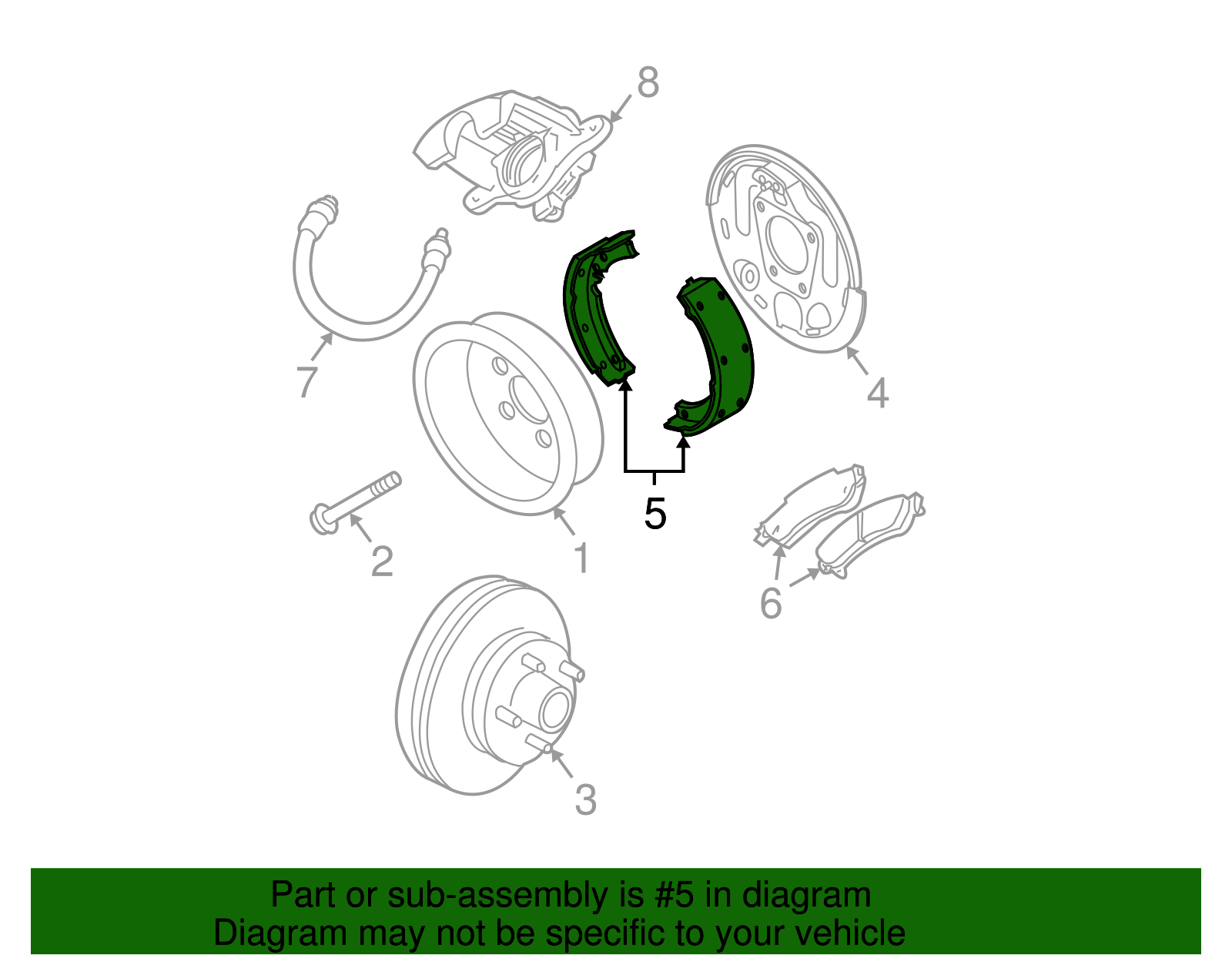 19152704 - 1985-2003 GM - Rear Drum Brake Shoe Set | Partners Chevy