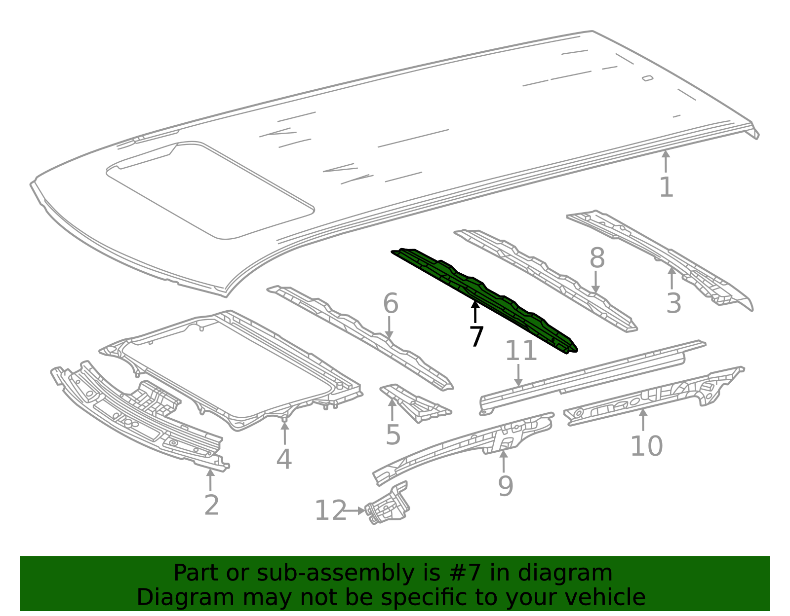 2023-2025 Toyota Sequoia Roof Bow 63177-0C030 | MotorMotor