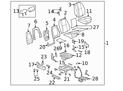 Front Seat Components for 2010 Chevrolet Silverado 2500 HD | GM Parts ...