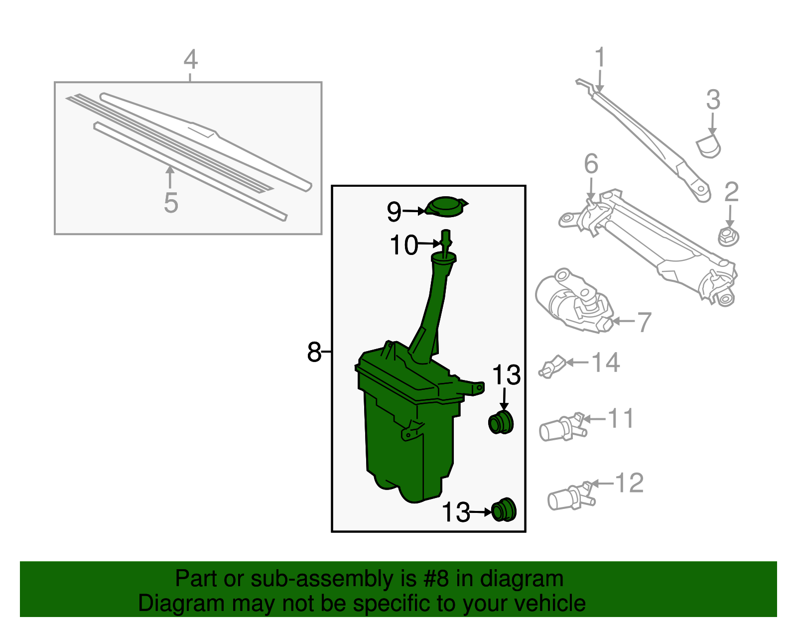 2009-2011 Toyota Matrix Washer Reservoir 85315-02300 | Toyota Parts Center
