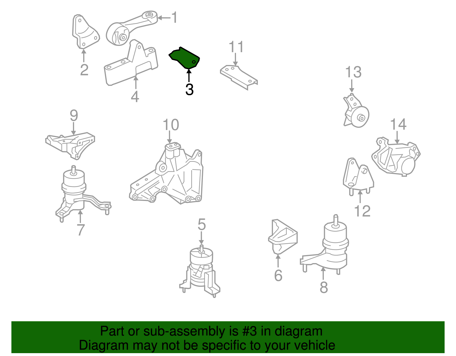 12327-0P020 - Mount Bracket Stay - 2007-2017 Toyota | Nucar Toyota Parts