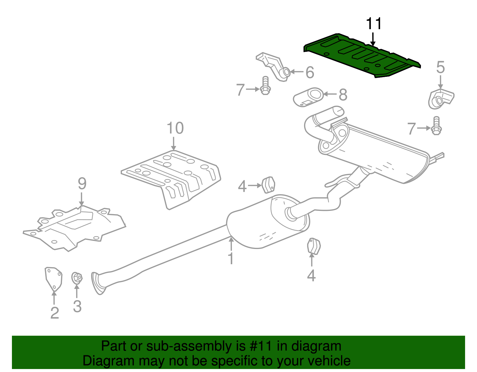 13402958 - 2016-2020 Buick Envision - Exhaust Rear Underbody Heat ...