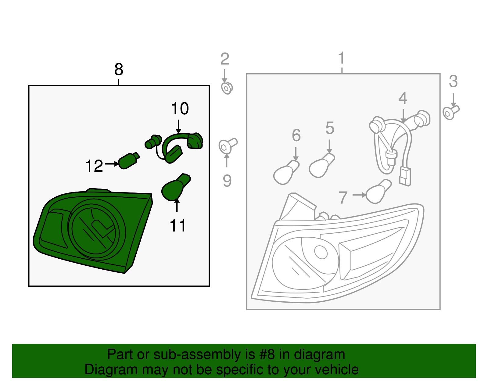 Hyundai - 92406-0W050 - Backup Lamp Assembly - 2007-2009 Hyundai Santa ...