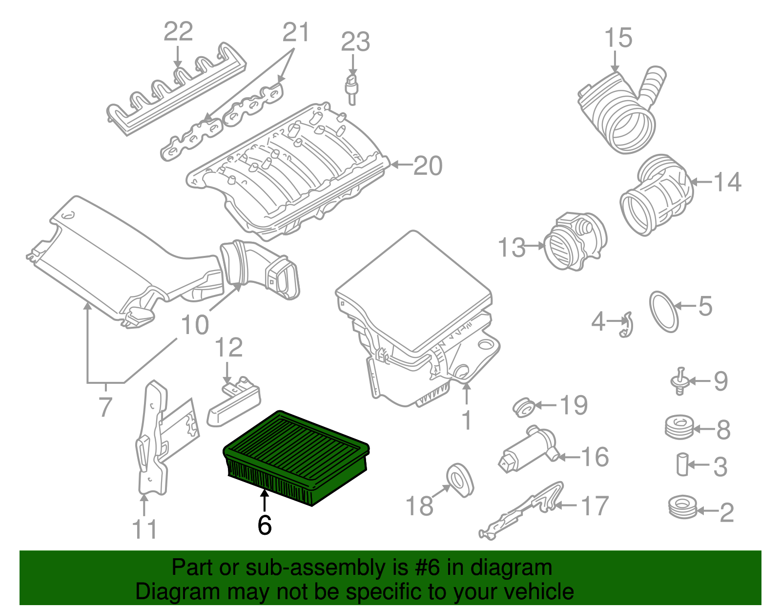 13721744869 - 1999-2006 BMW Air Filter (13-72-1-744-869) | BMW of South ...