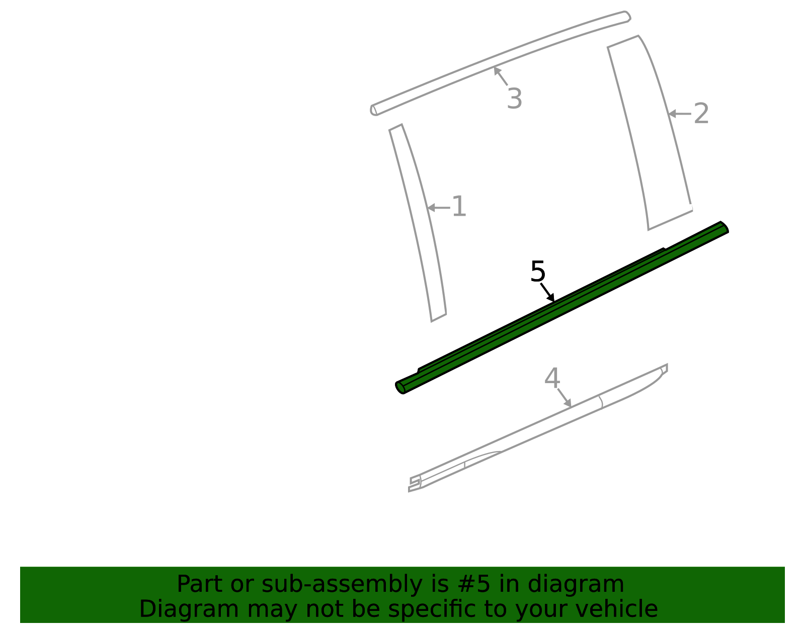 68363239AB - Rear Door Belt Outer Weatherstrip Left - 2017-2020 Mopar ...