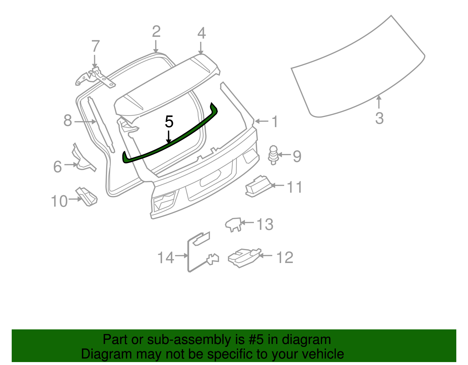51767162157 - 2007-2013 BMW X5 Spoiler Gasket (51-76-7-162-157) | BMW ...