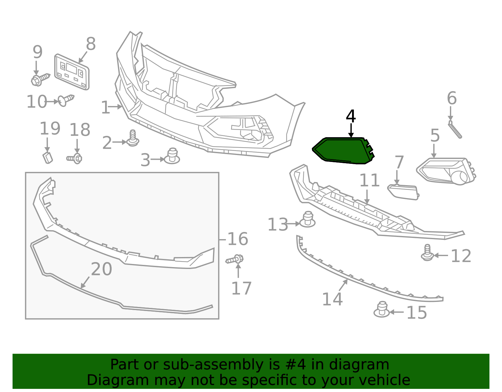 2017-2019 Honda Civic Filler Cover 71103-TGH-A00 | Honda Factory Parts