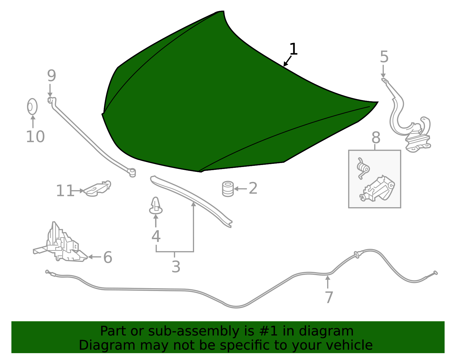 2014-2019 Toyota Corolla | Hood Panel | 53301-02270 | OEM Vehicle Parts