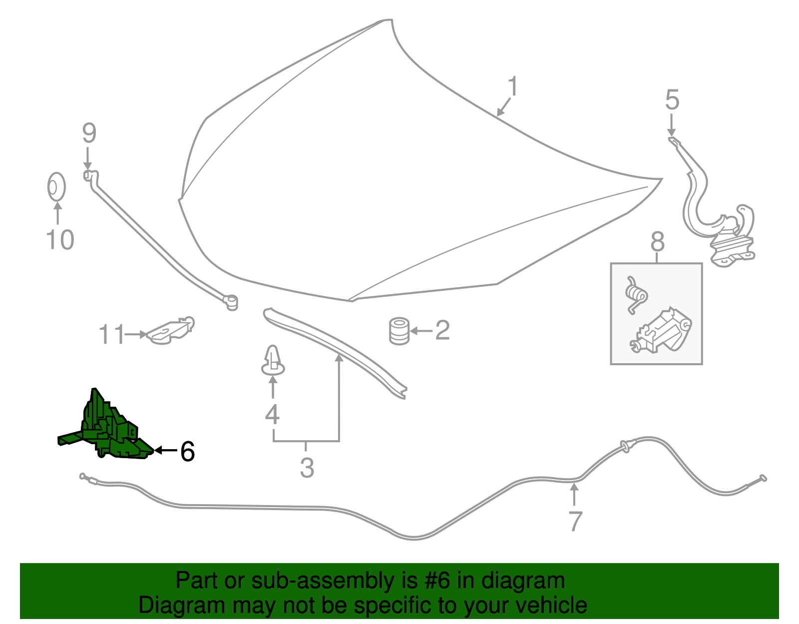 2014-2019 Toyota Corolla Latch Assembly 53510-02500 | Toyota Parts Center