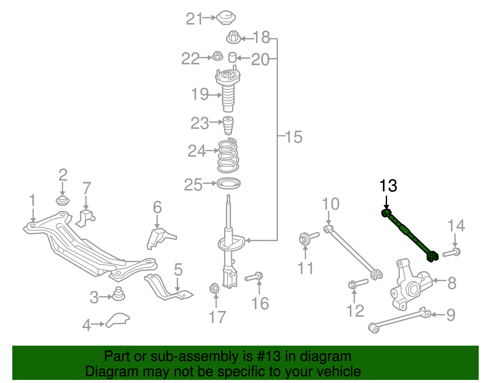 48740-33100 - 2005-2012 Toyota - Arm Assembly, Rear Suspension, No. 2 ...