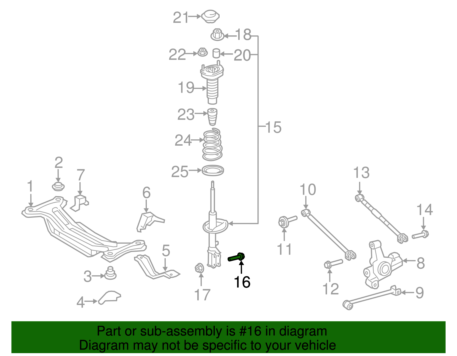 90080-10398 - Strut Bolt - 2001-2011 Toyota | OEM Genuine Toyota Parts