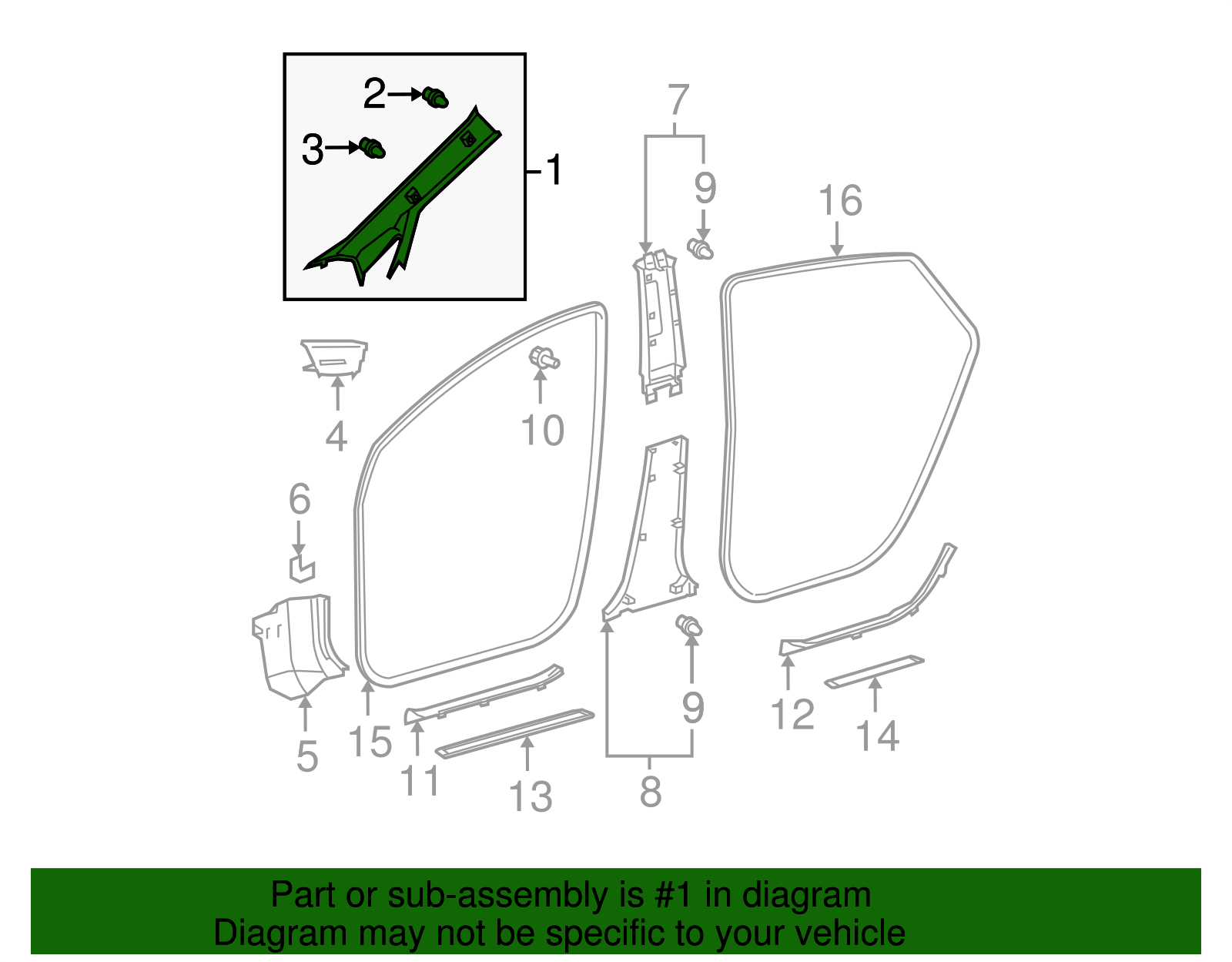 2004-2005 Toyota Prius Windshield Pillar Trim 62220-47030-A1 | Toyota ...