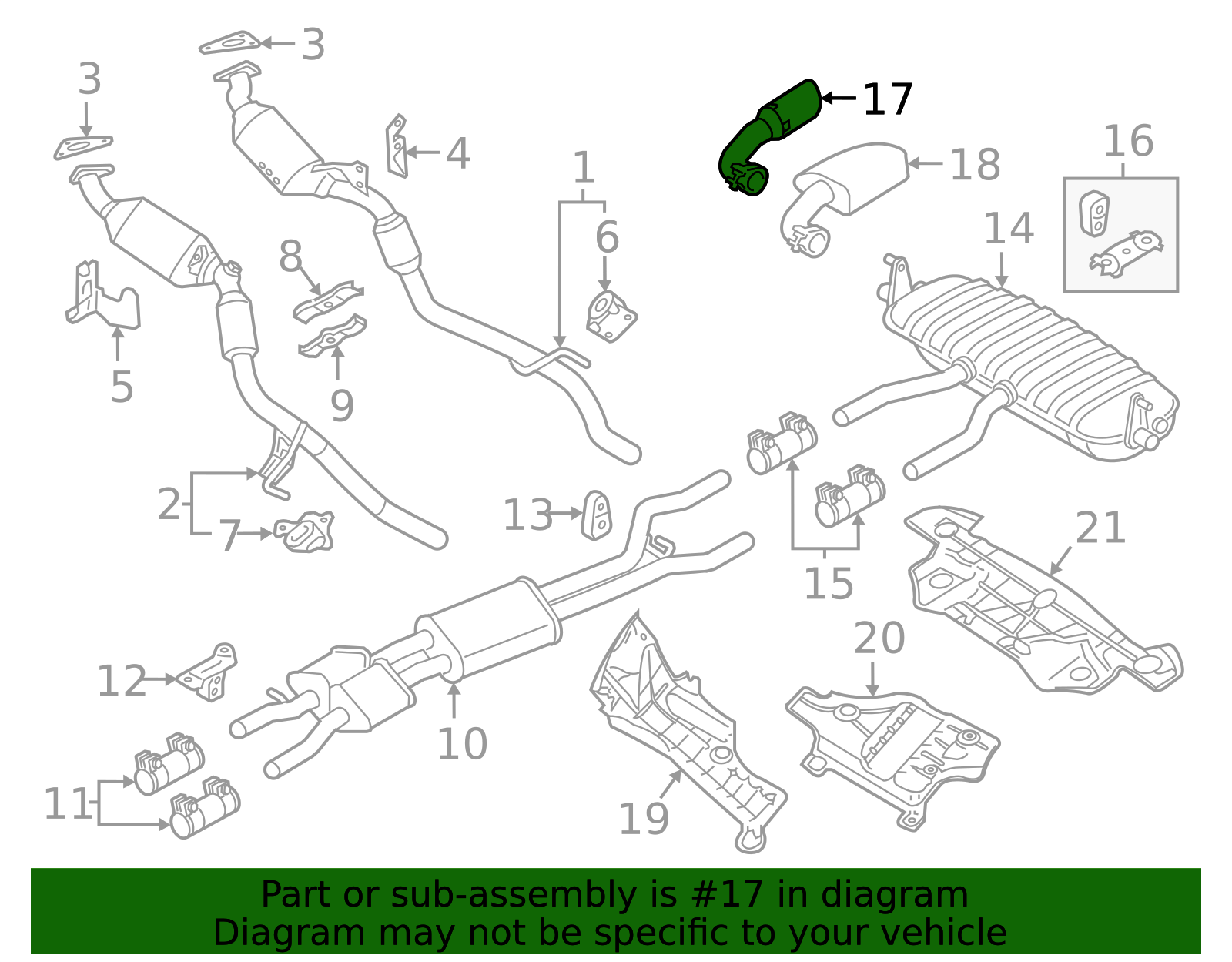Tail Pipe Extension 7P6-253-682-S | VW Direct Auto Parts