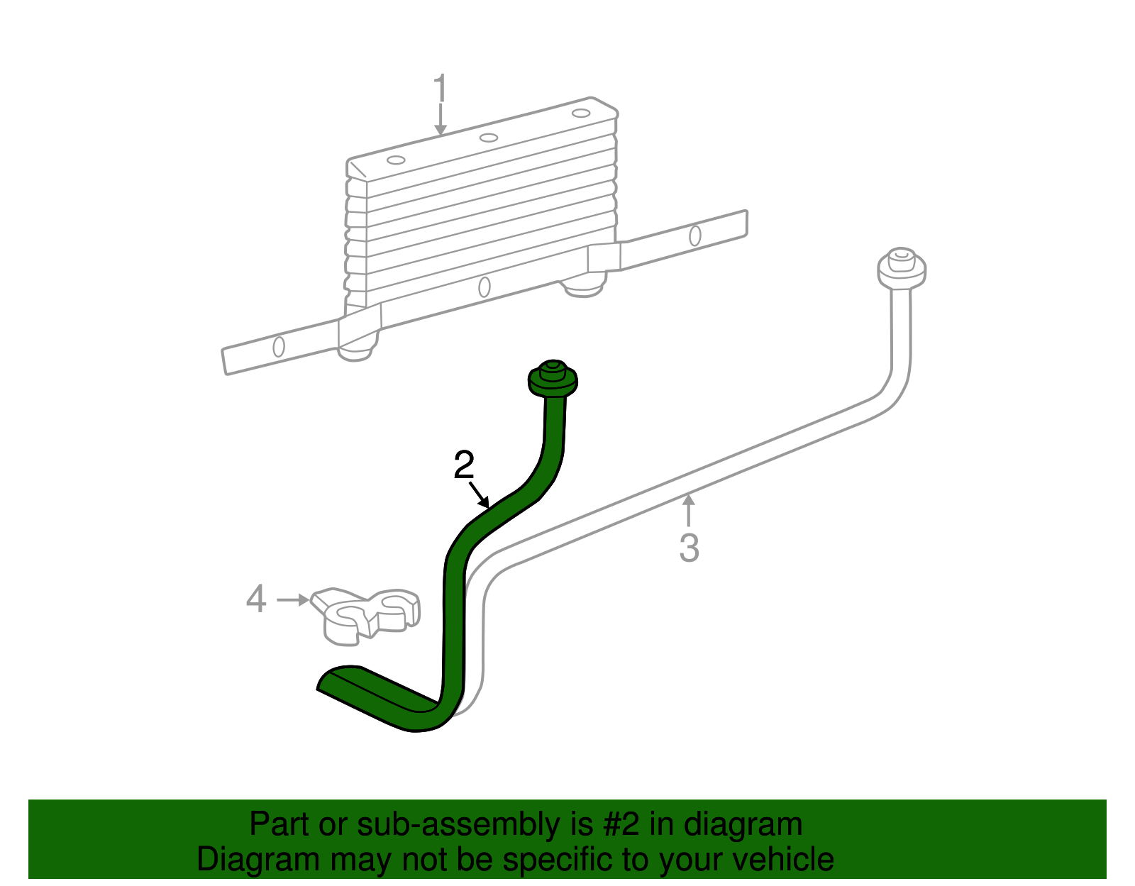 2006-2010 GM Automatic Transmission Auxiliary Fluid Cooler Upper Line ...