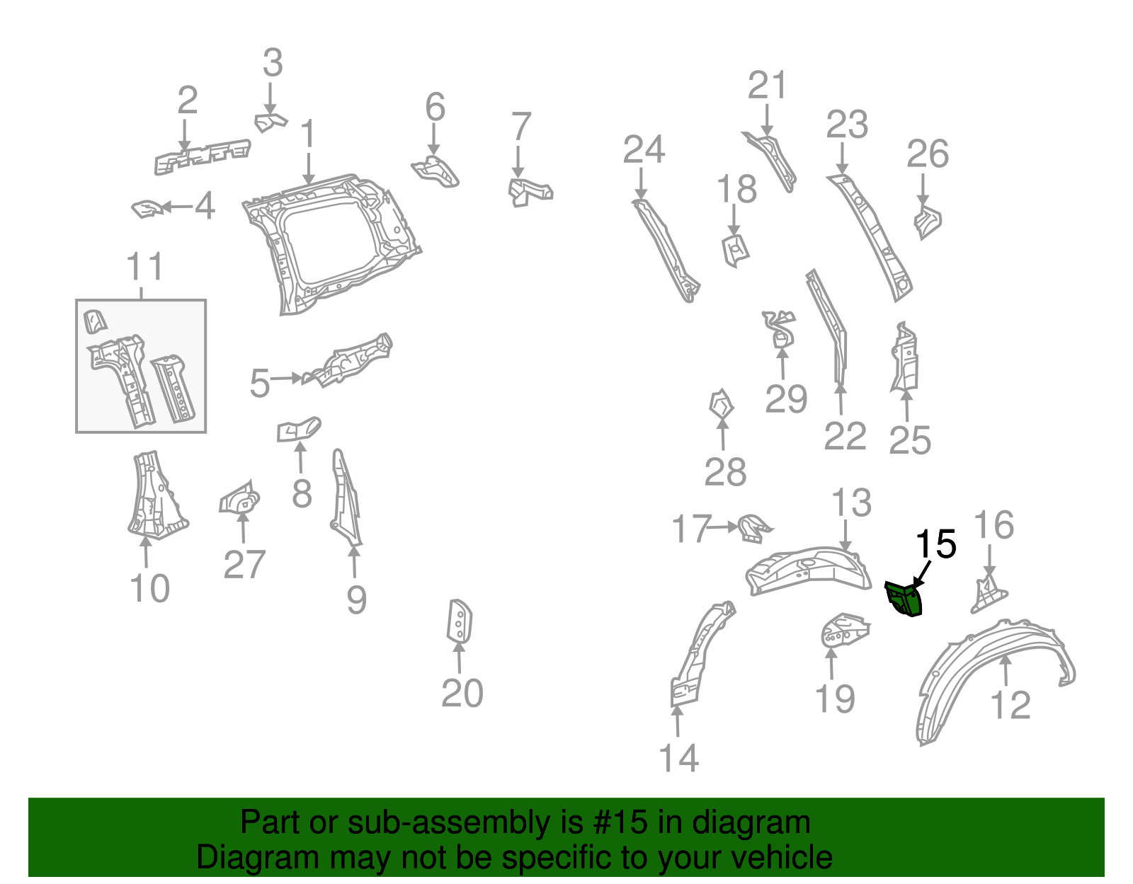 61646-60080 - Gusset - 2008-2011 2013-2020 Lexus LX570 | My L Parts
