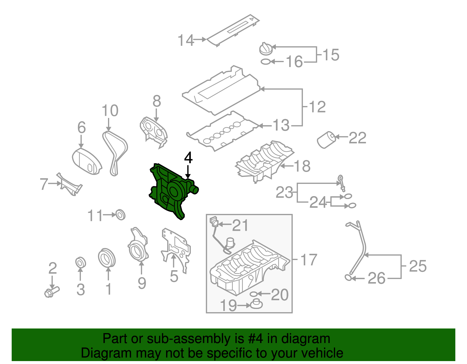 2008-2018 GM Front Lower Timing Belt Cover 55354834 | Chevy OEM Parts