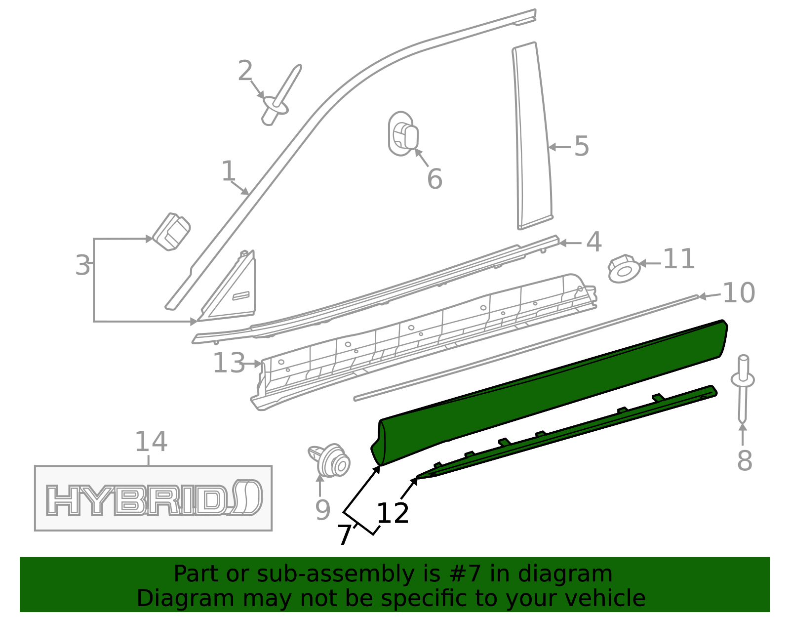 75731-0E903 - Outer Molding 2020-2025 Toyota Highlander | Toyota San ...