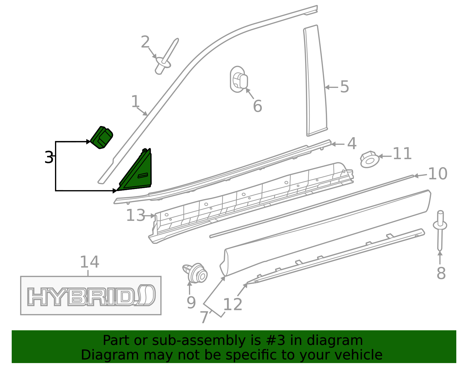 2020-2025 Toyota Highlander Corner Trim 67496-0E010 | MotorMotor